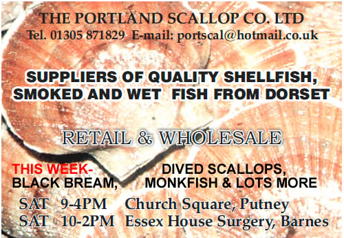 Portland Scallop Company at Saturday Putney Market SW15
